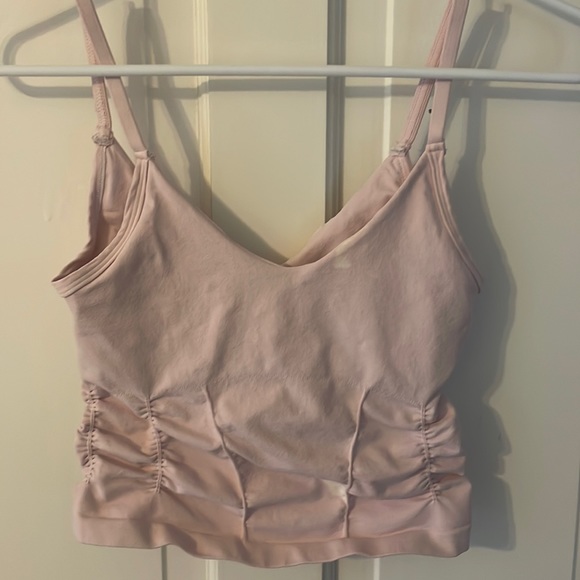 Tops | Girls Cropped Light Pink Tank With Gathered Waist | Poshmark